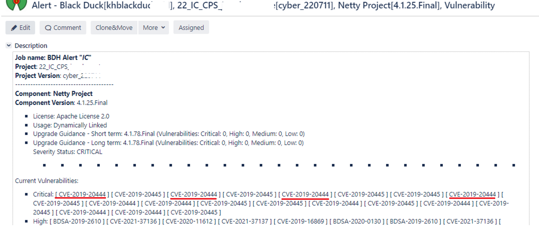 Synopsys Alert Duplicate Display Of Vulnerability Cve When Opening