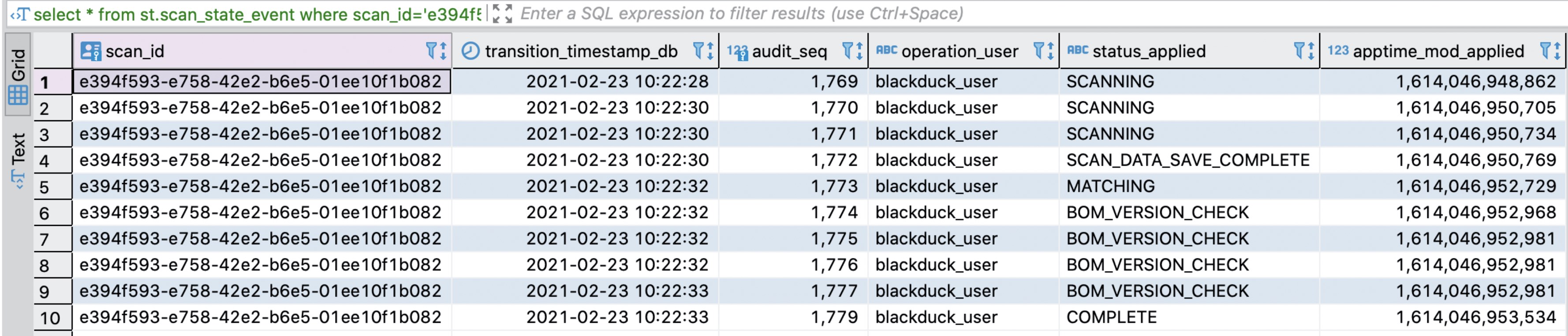 How to check in which step does the scan fail (synchronize scan)