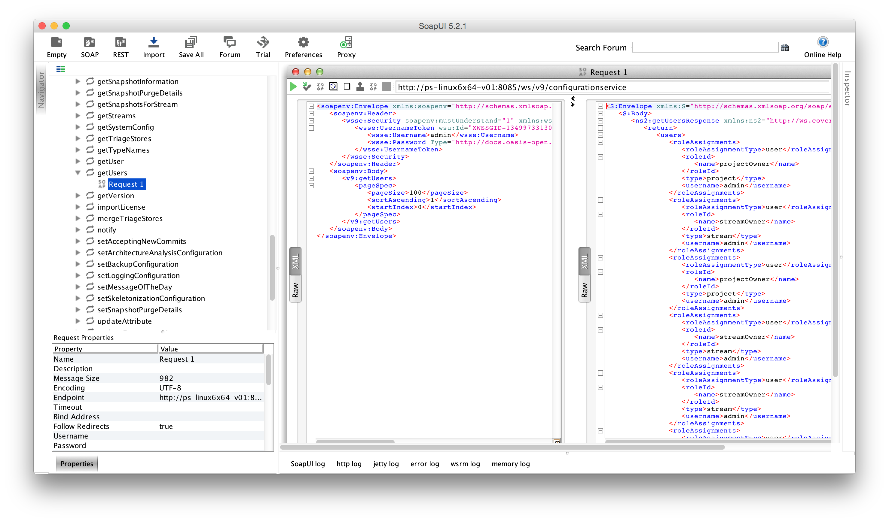 Using SoapUI to explore Coverity web-services