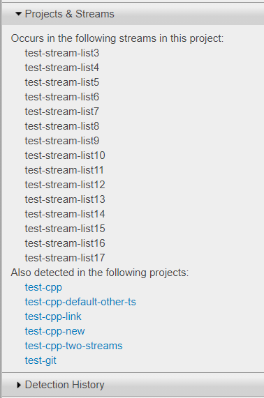 Coverity connect does not show all streams on the "Projects & Streams" panel on the triage panel ...