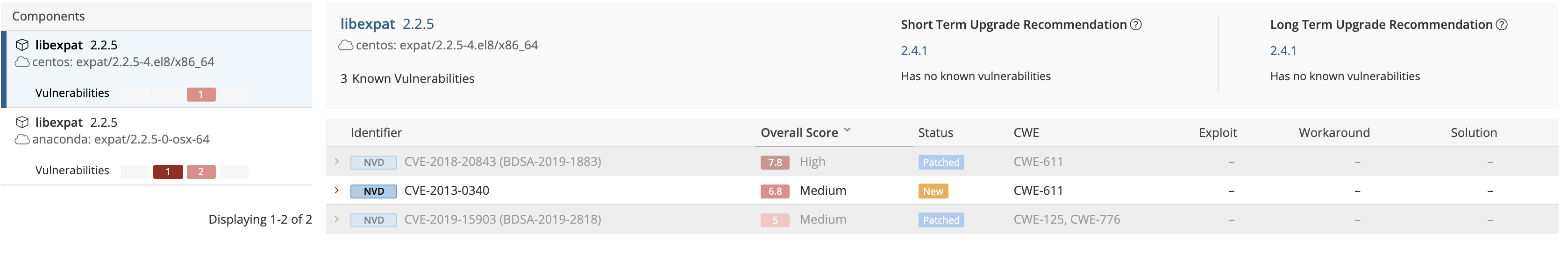Black Duck HUB: Vulnerabilities are showing a "patched" status without ...