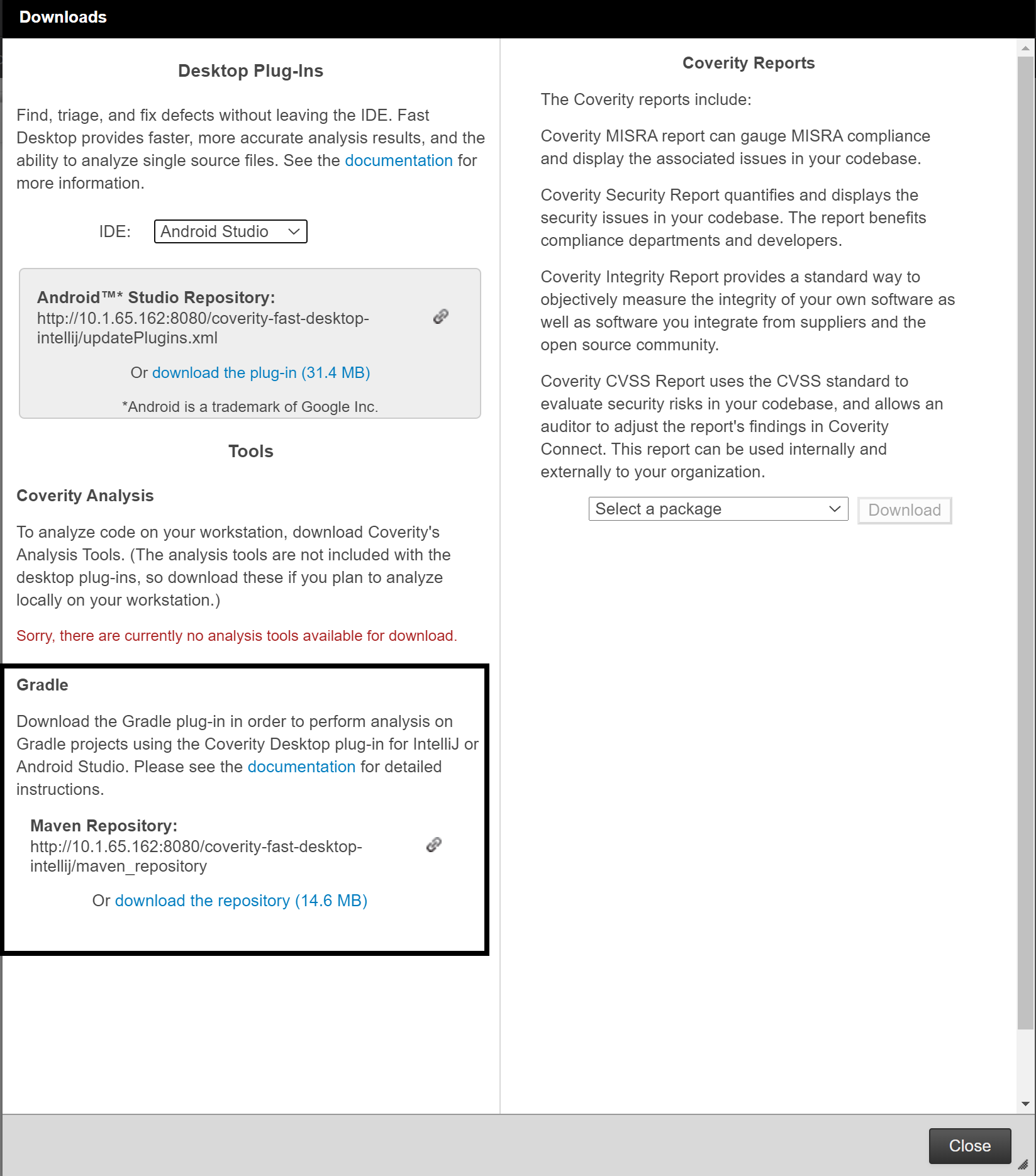 Gradle Plugin Not Listed On Help Downloads Page