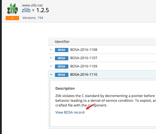 Blackduck shows (zlib 1.2.5) bdsa records only even I configured NVD on top rank in Security ...