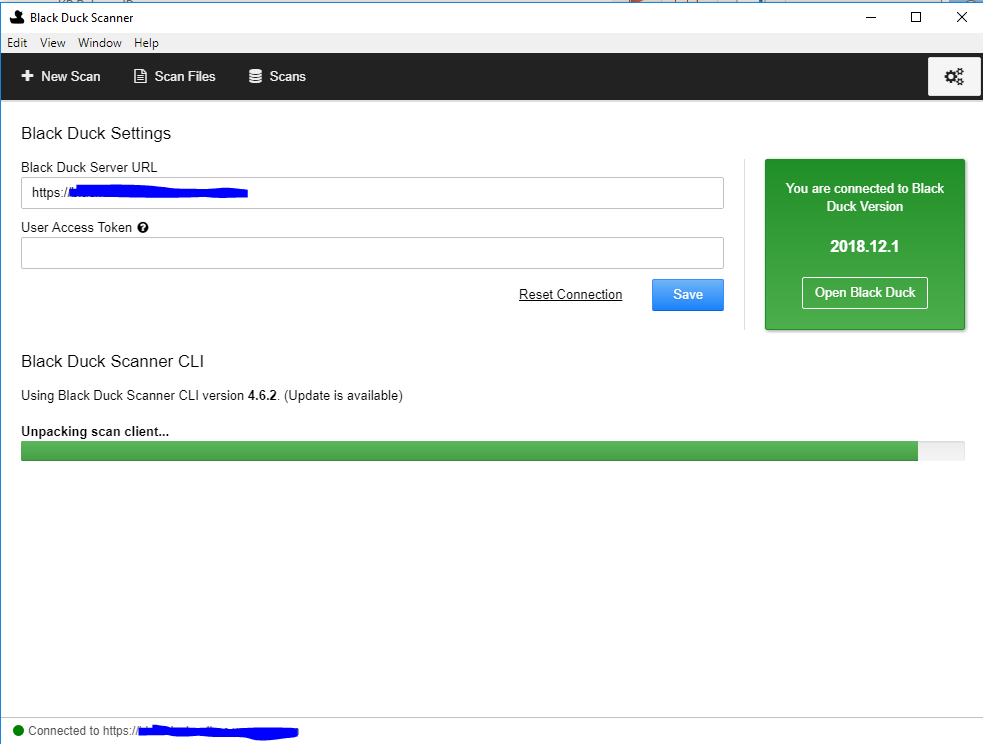 Black Duck Scanner is stuck in downloading scan CLI