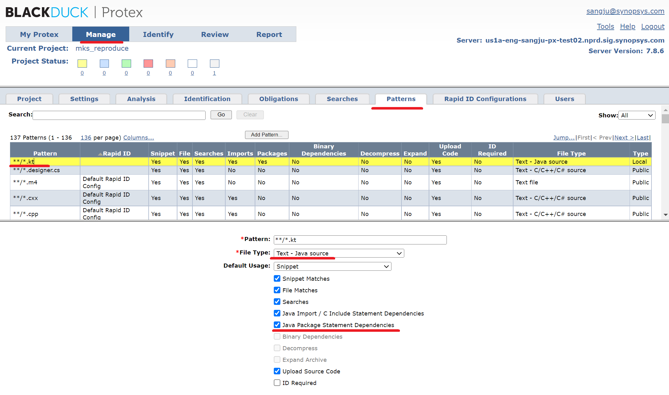 An error occurred when Protex scans specific file