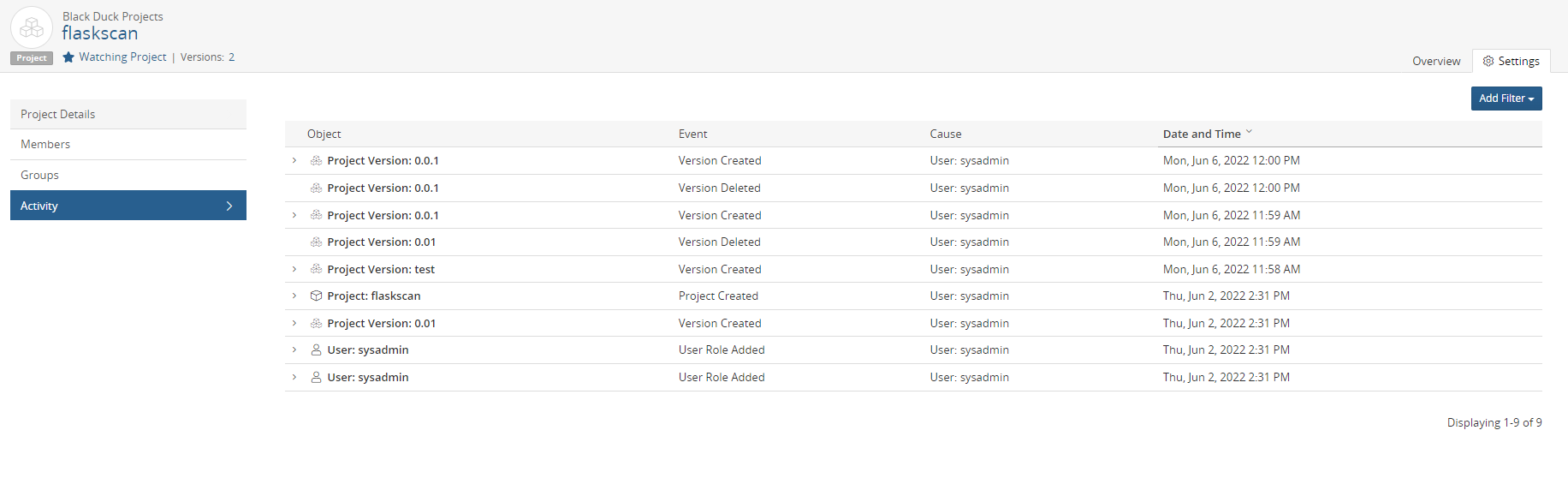 How to Export Project and Project Version "Activity" as a CSV File