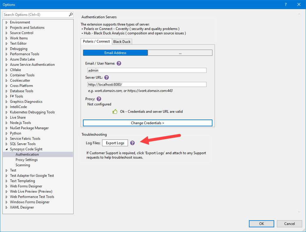 How to retrieve Coverity logs for Code Sight Plugin