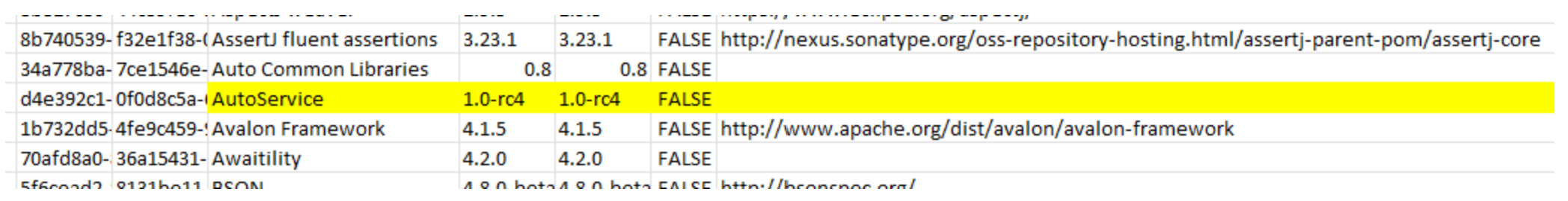 component link missing in report