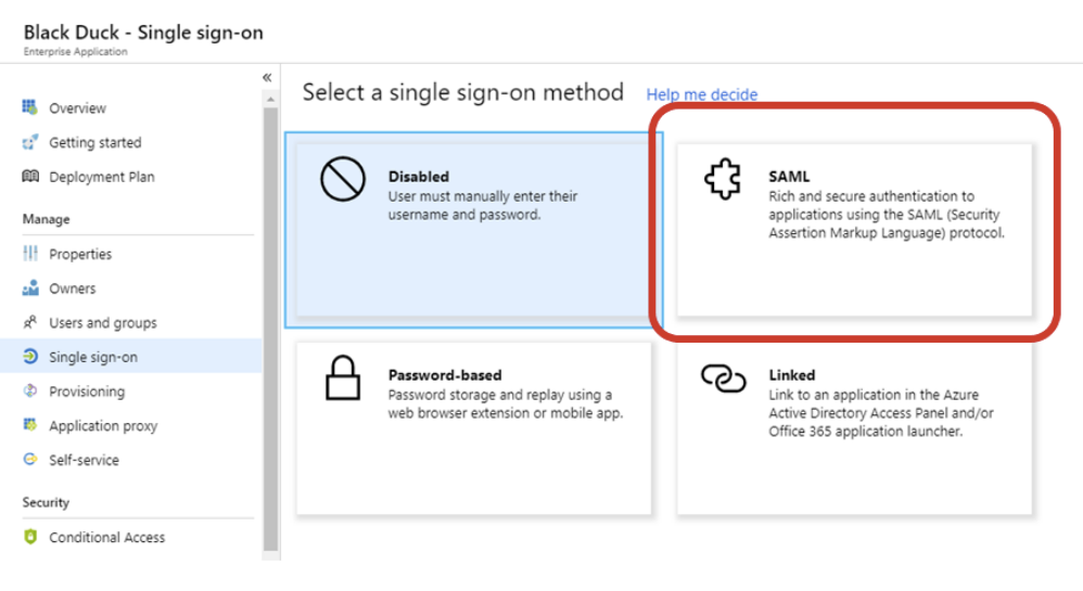 How to configure Black Duck SAML integration using Azure AD as IDP