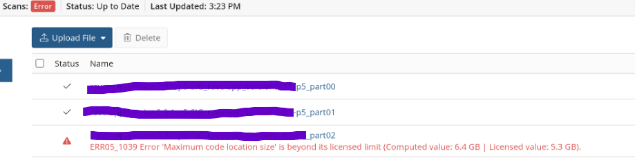 Perform a Black Duck C CPP scan over 5gb/scan license limit