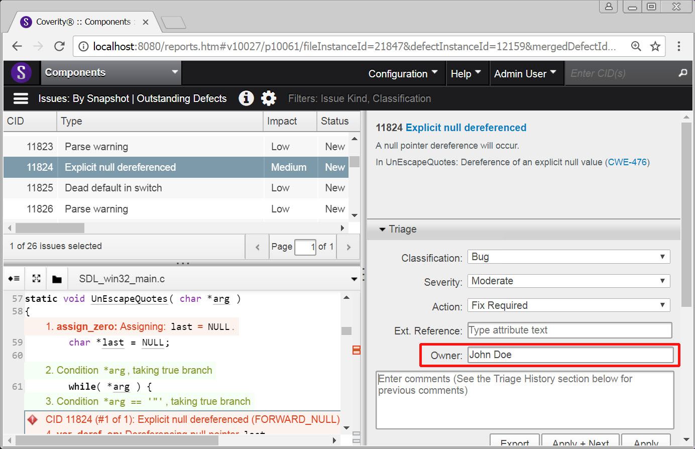 Coverity Tutorial: SCM Integration & Defect Assignment